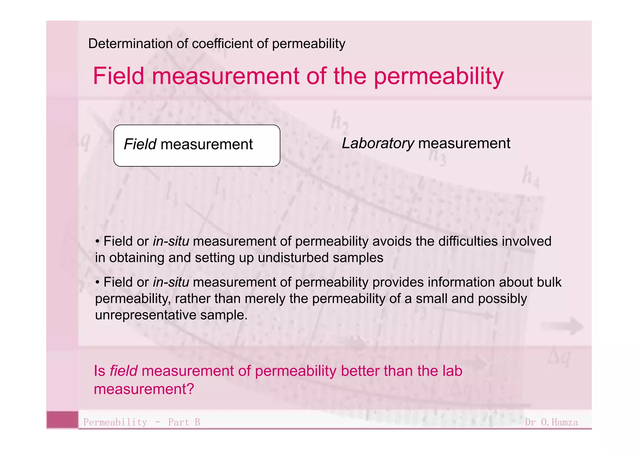 Basics of groundwater hydrology in geotechnical engineering: Permeability - Part B | PDF