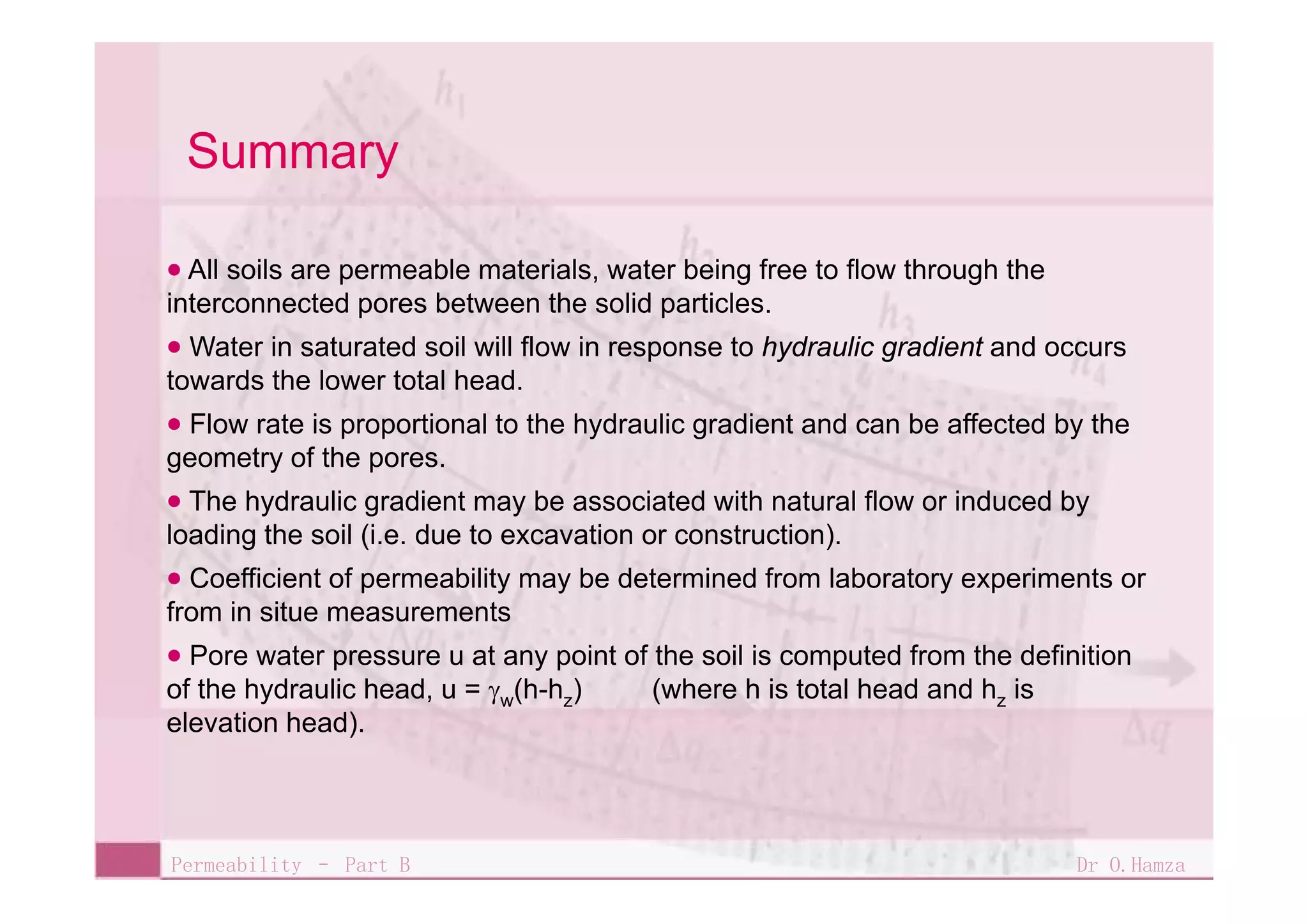 Basics of groundwater hydrology in geotechnical engineering ...