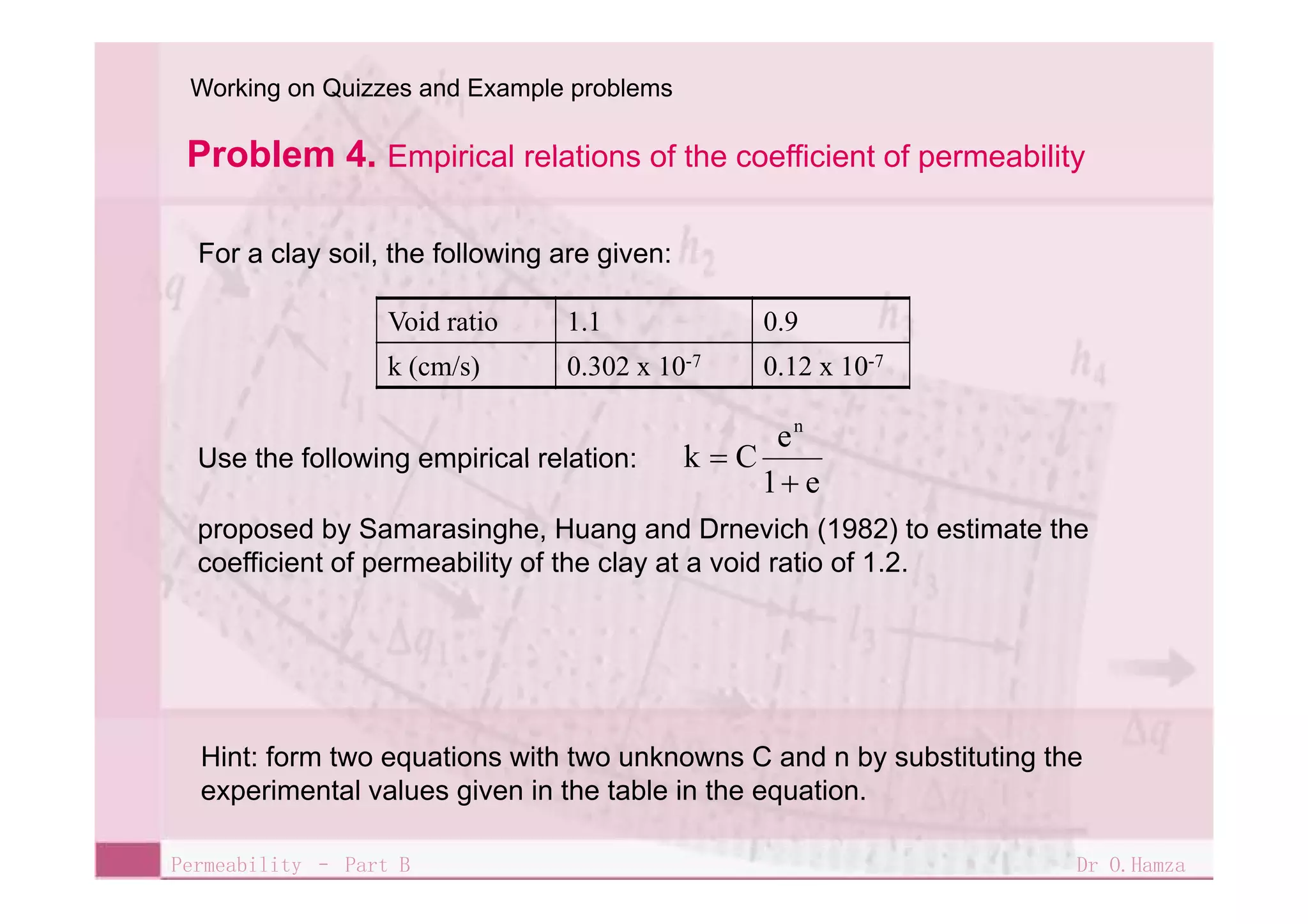 Basics of groundwater hydrology in geotechnical engineering: Permeability - Part B | PDF