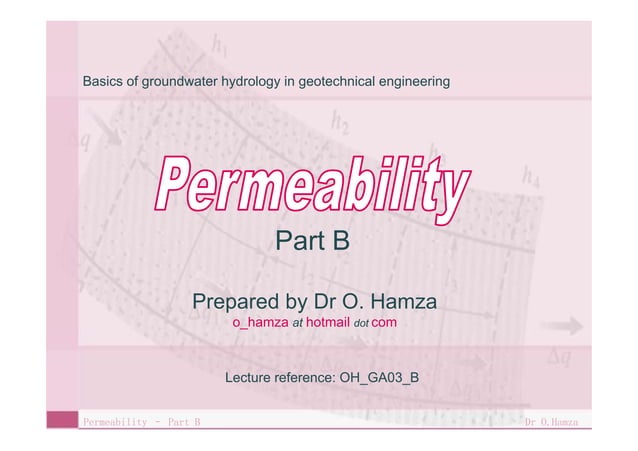 Basics of groundwater hydrology in geotechnical engineering ...