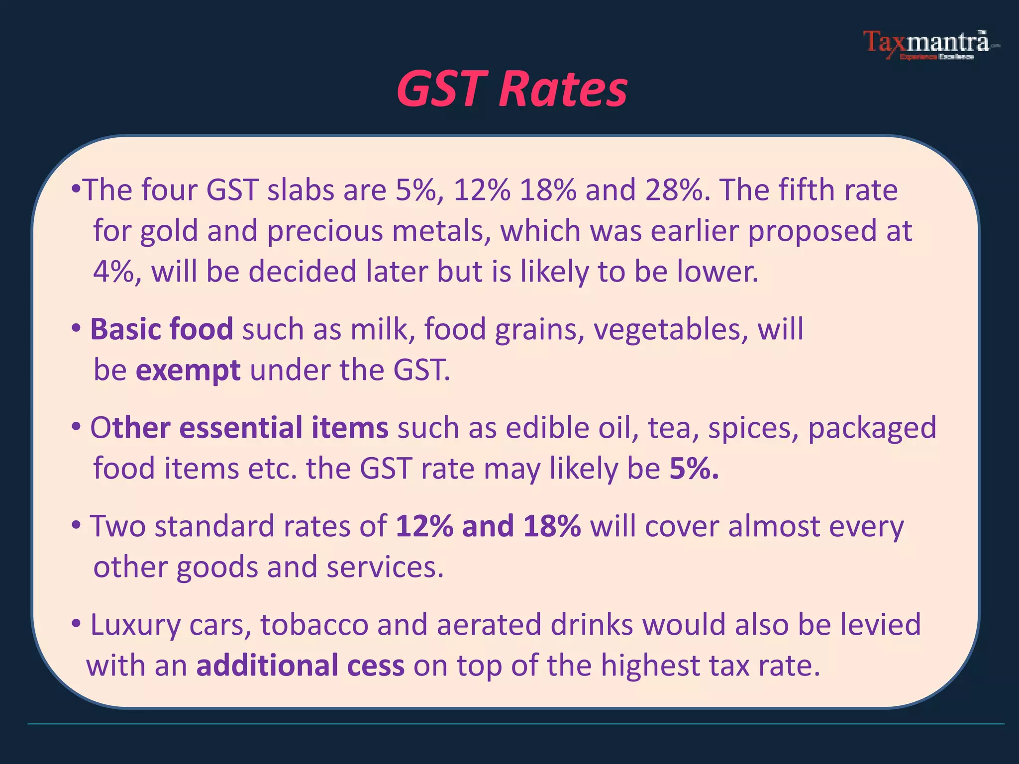 Basics of GST ( Goods & Service Tax) | PPTX