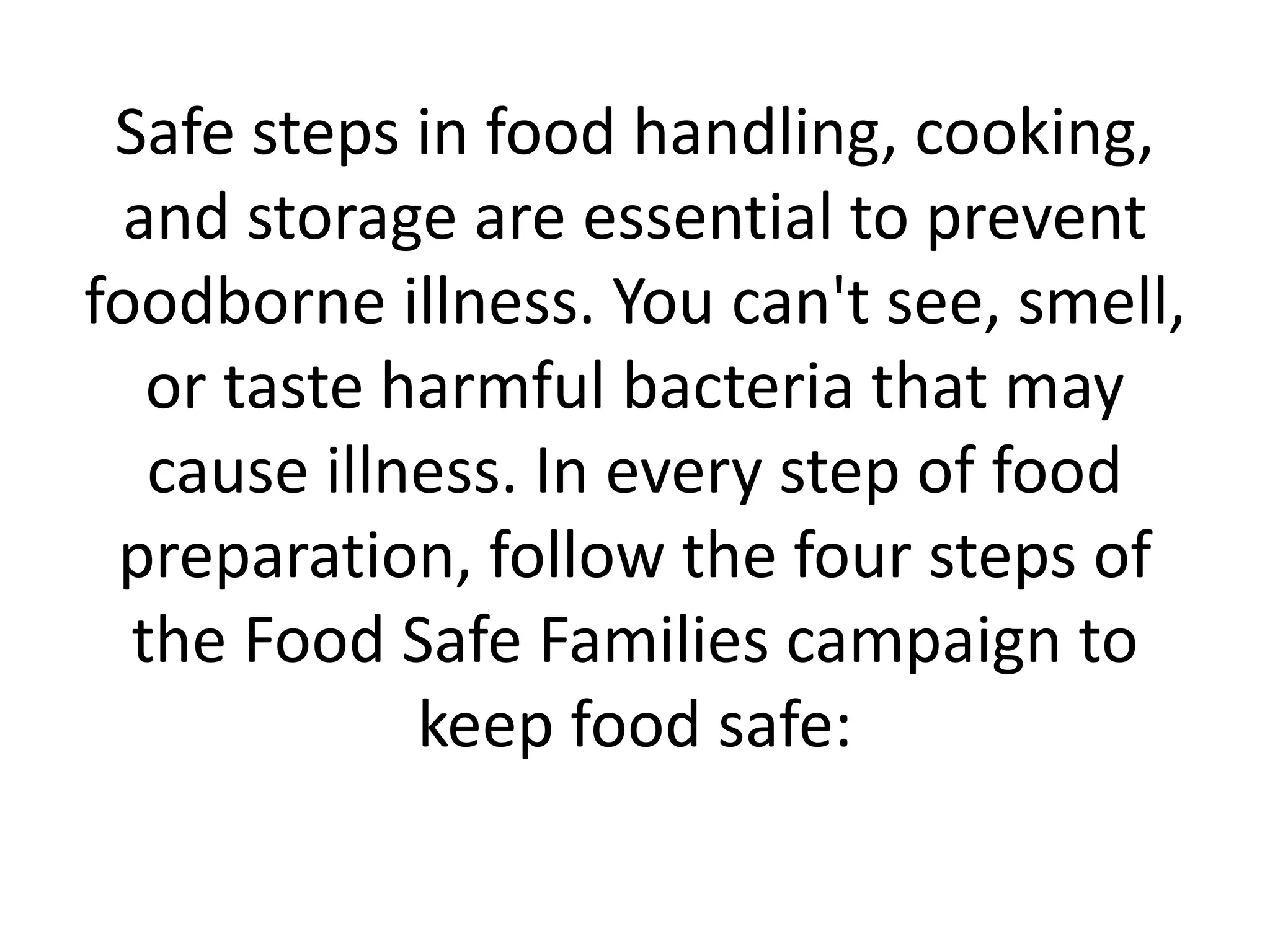 Basics of handling food safely | PPTX