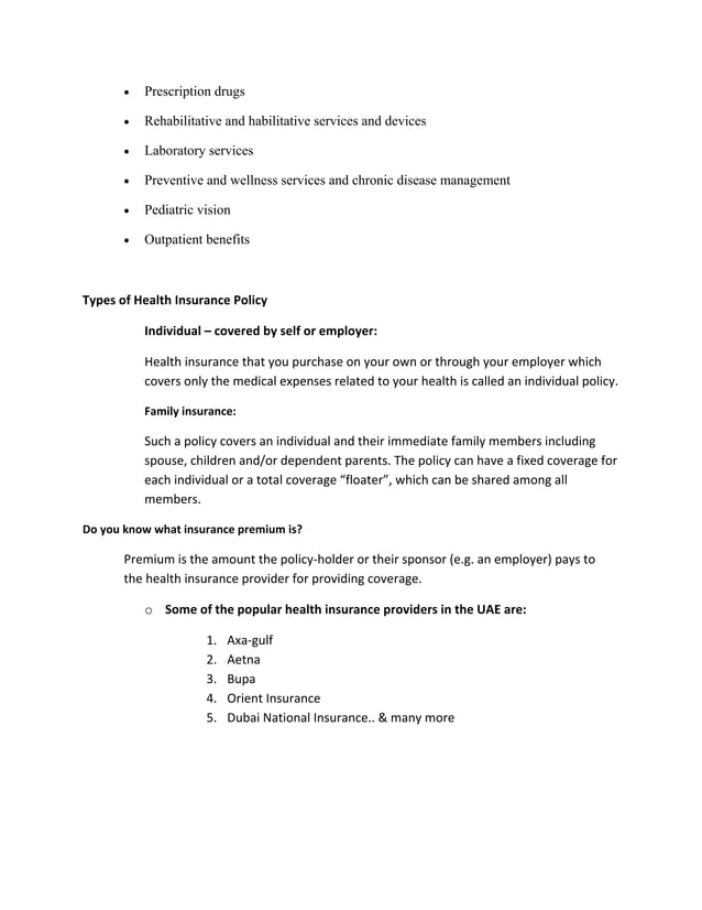 Basics of health insurance | PDF