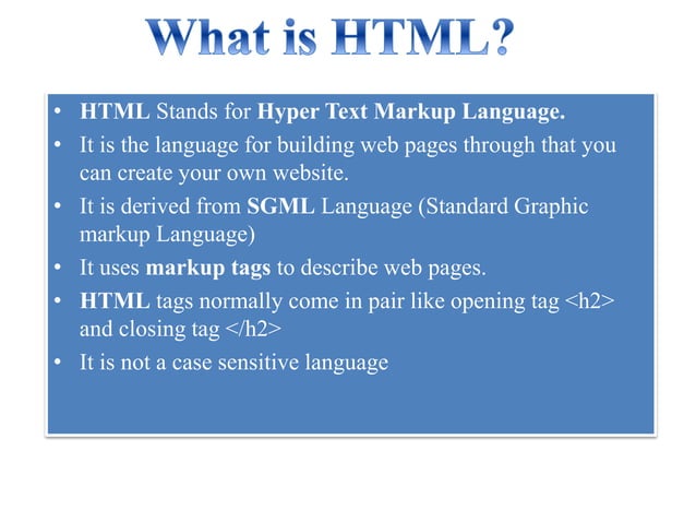 Basics of HTML 5 for Beginners | PPT | Free Download