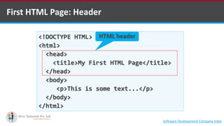 Basics of html for web development by software outsourcing company ...