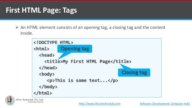 Basics of html for web development by software outsourcing company