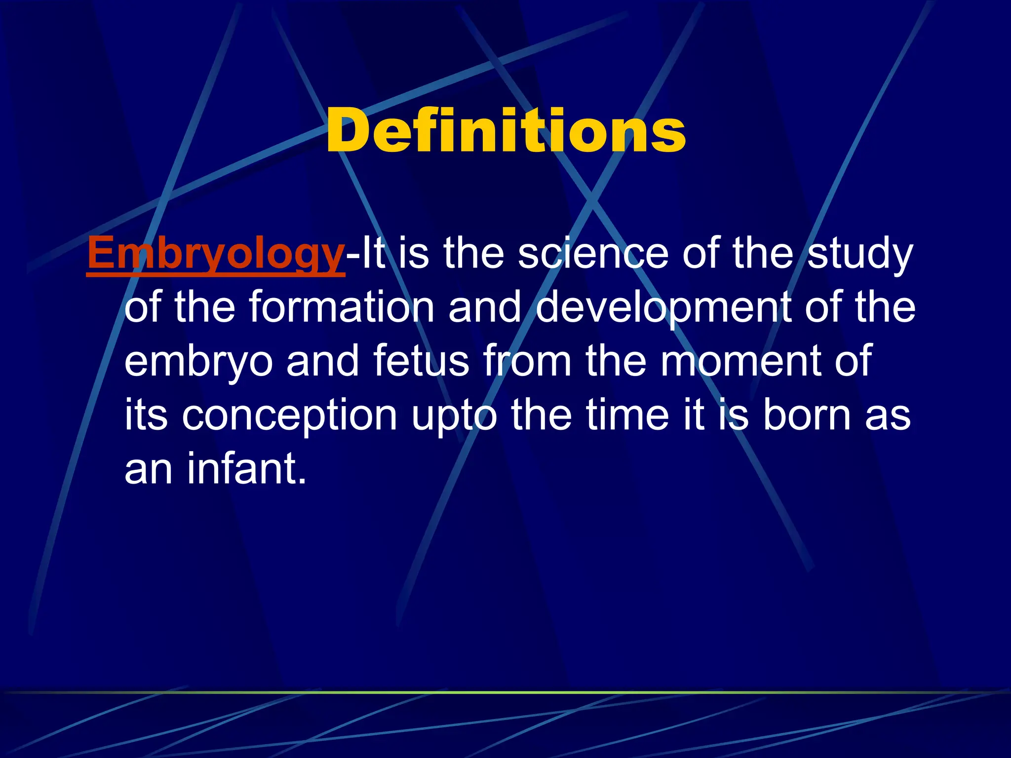 Basics of Human Embryology including dental applications | PPT