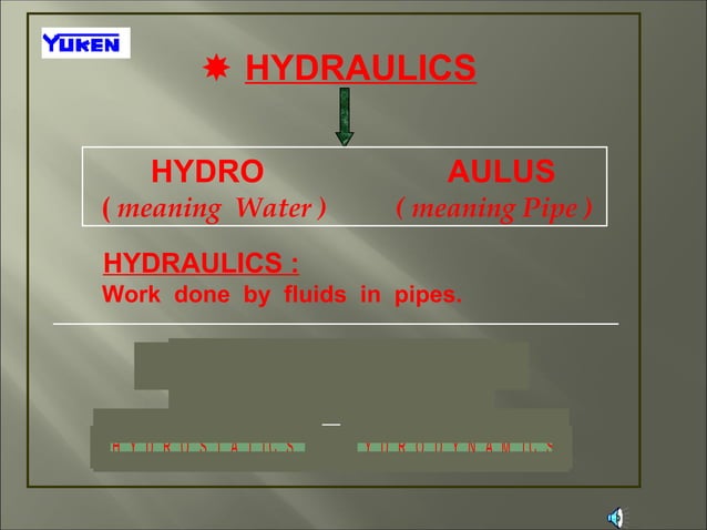 Basics of hydraulics | PPT