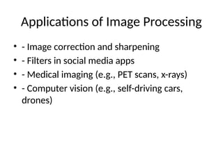 Basics of Image Processing and Computer Vision | PPTX