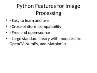 Basics of Image Processing and Computer Vision | PPTX