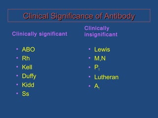 Basics of immunohematology - copy | PPT