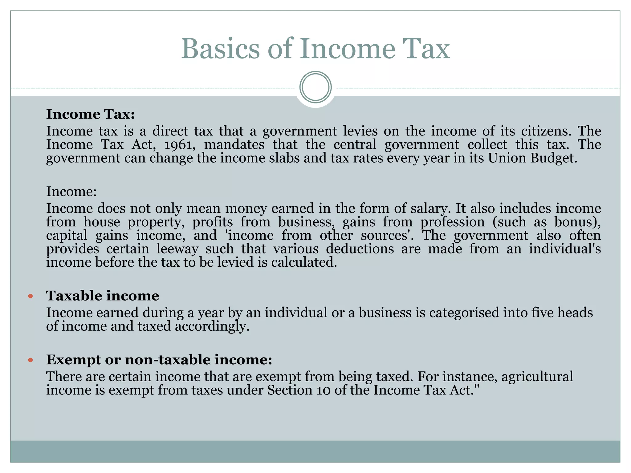 Basics of income tax | PPT