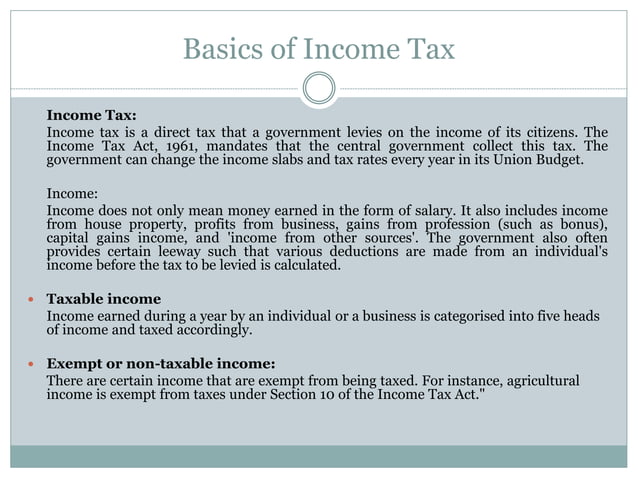 Basics of income tax | PPT