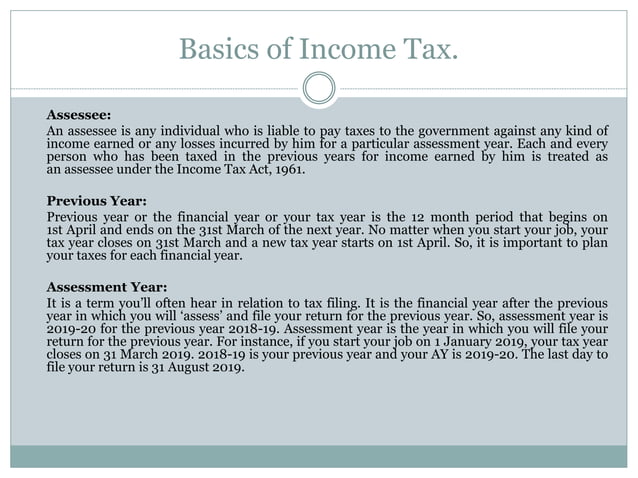 Basics of income tax | PPT