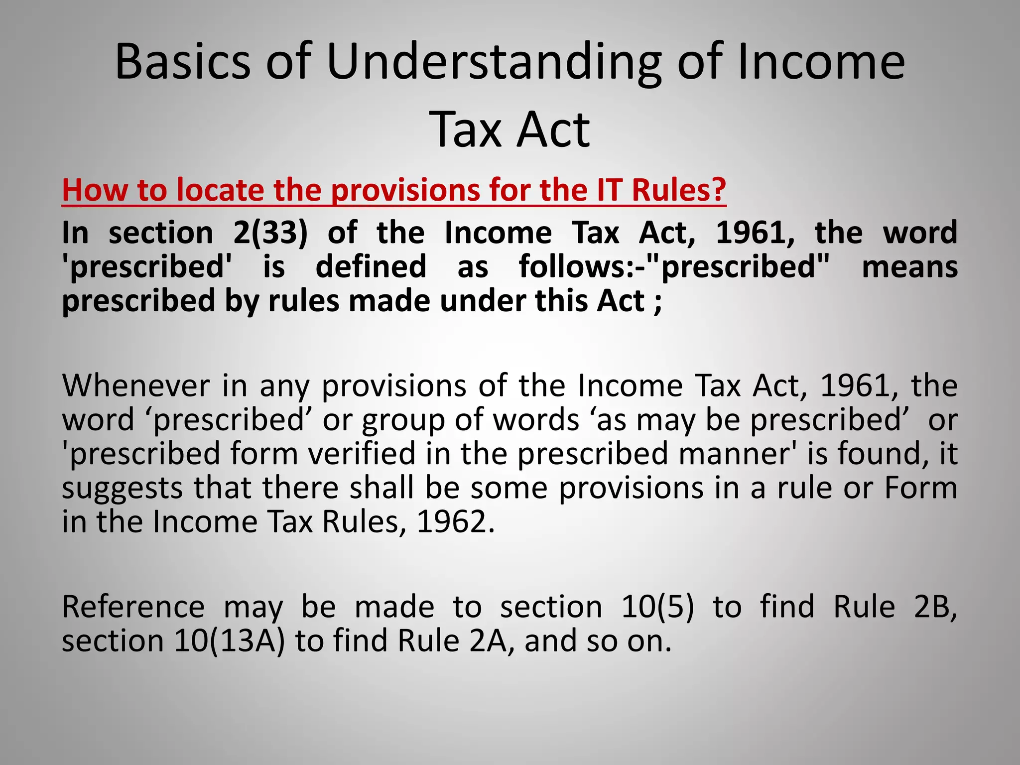 Basics of income tax act understanding | PPTX