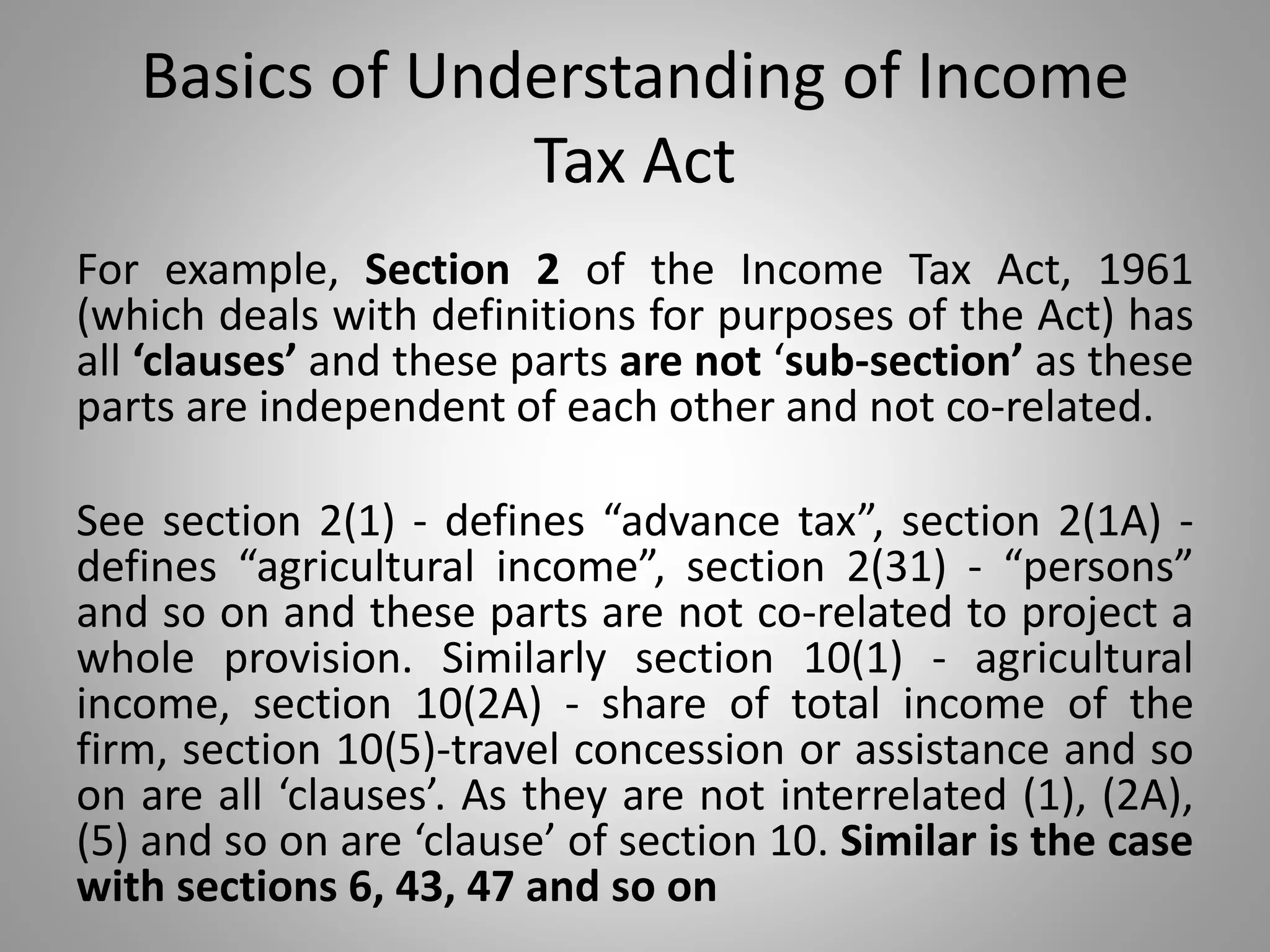 Basics of income tax act understanding | PPTX