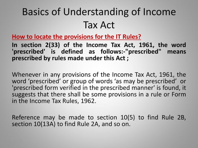 Basics of income tax act understanding | PPT