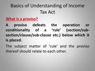 Basics of income tax act understanding | PPT