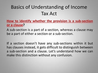 Basics of income tax act understanding | PPT