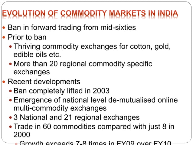Basics of indian commodity market | PPT
