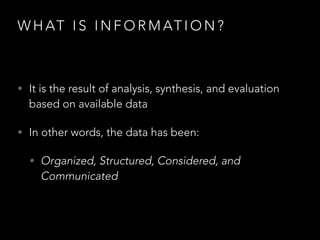 Basics of Information: what it is and what its for | PPT