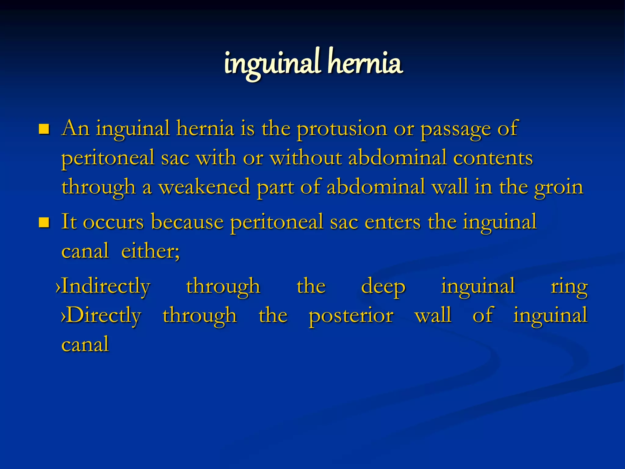 Basics of inguinal hernias | PPT