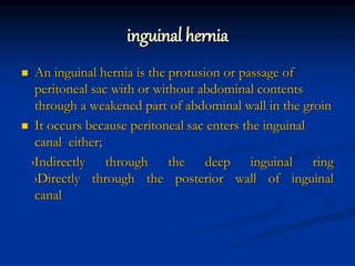 Basics of inguinal hernias | PPT