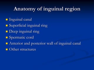 Basics of inguinal hernias | PPT