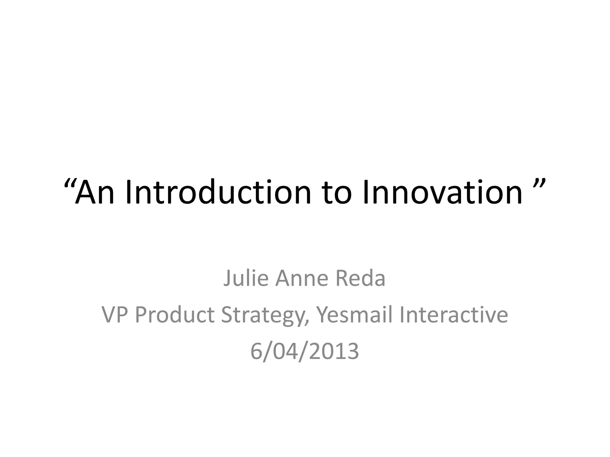 Basics of innovation | PPTX