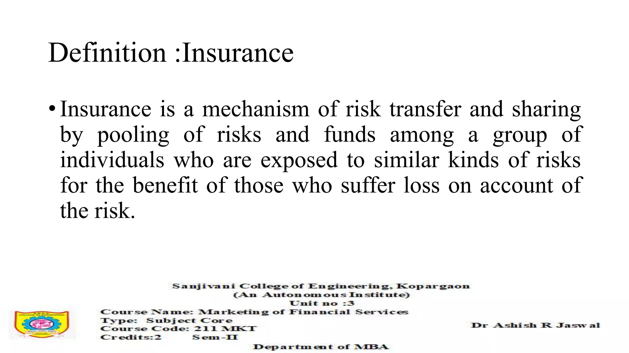 Basics of Insurance | PPTX