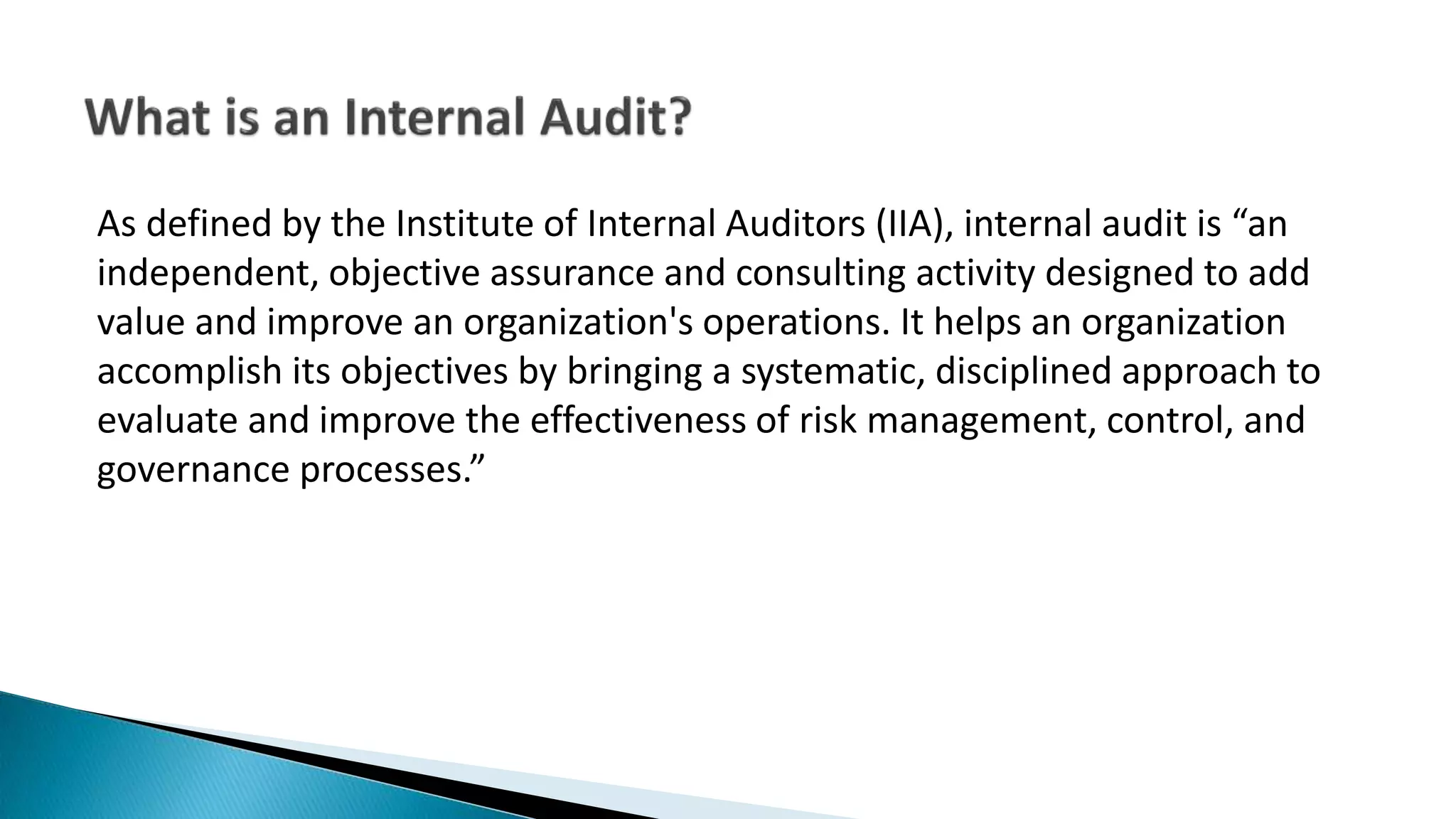 Basics of internal audit | PPTX