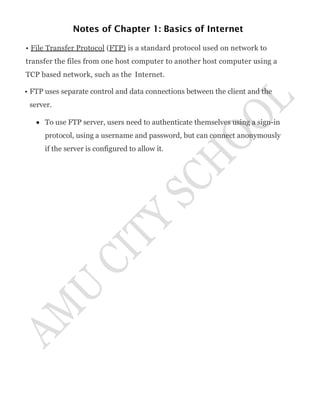 BASICS OF INTERNET and fundamentals of computer | PDF