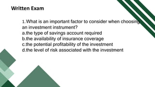 Basics of Investment Module 4 for Financial Literacy | PPTX