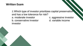 Basics of Investment Module 4 for Financial Literacy | PPTX