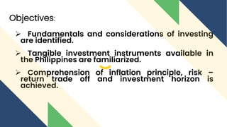 Basics of Investment Module 4 for Financial Literacy | PPTX