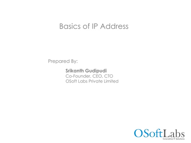 Basics of IP Address | PPT