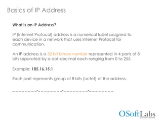 Basics of IP Address | PPTX | Computer Networking | Computing