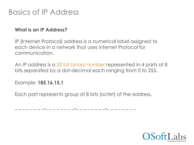Basics of IP Address | PPT