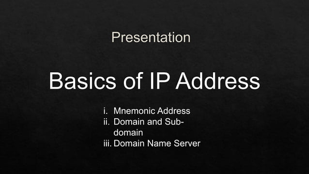 Basics of IP Address | PPT