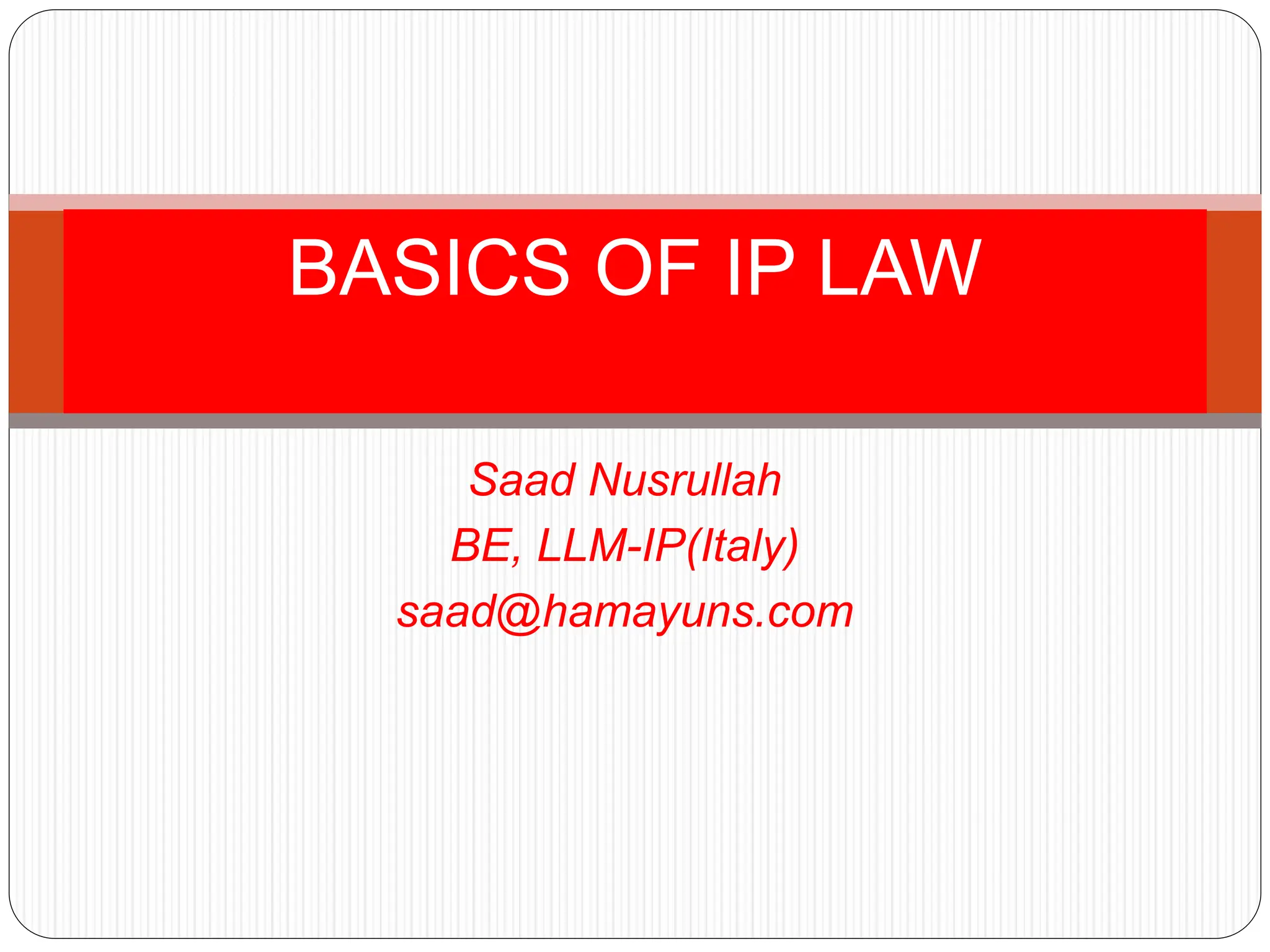 Basics of IP Law.UCP Presentation on Intellectual property.PPT