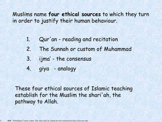 Basics of islamic ethics | PPT