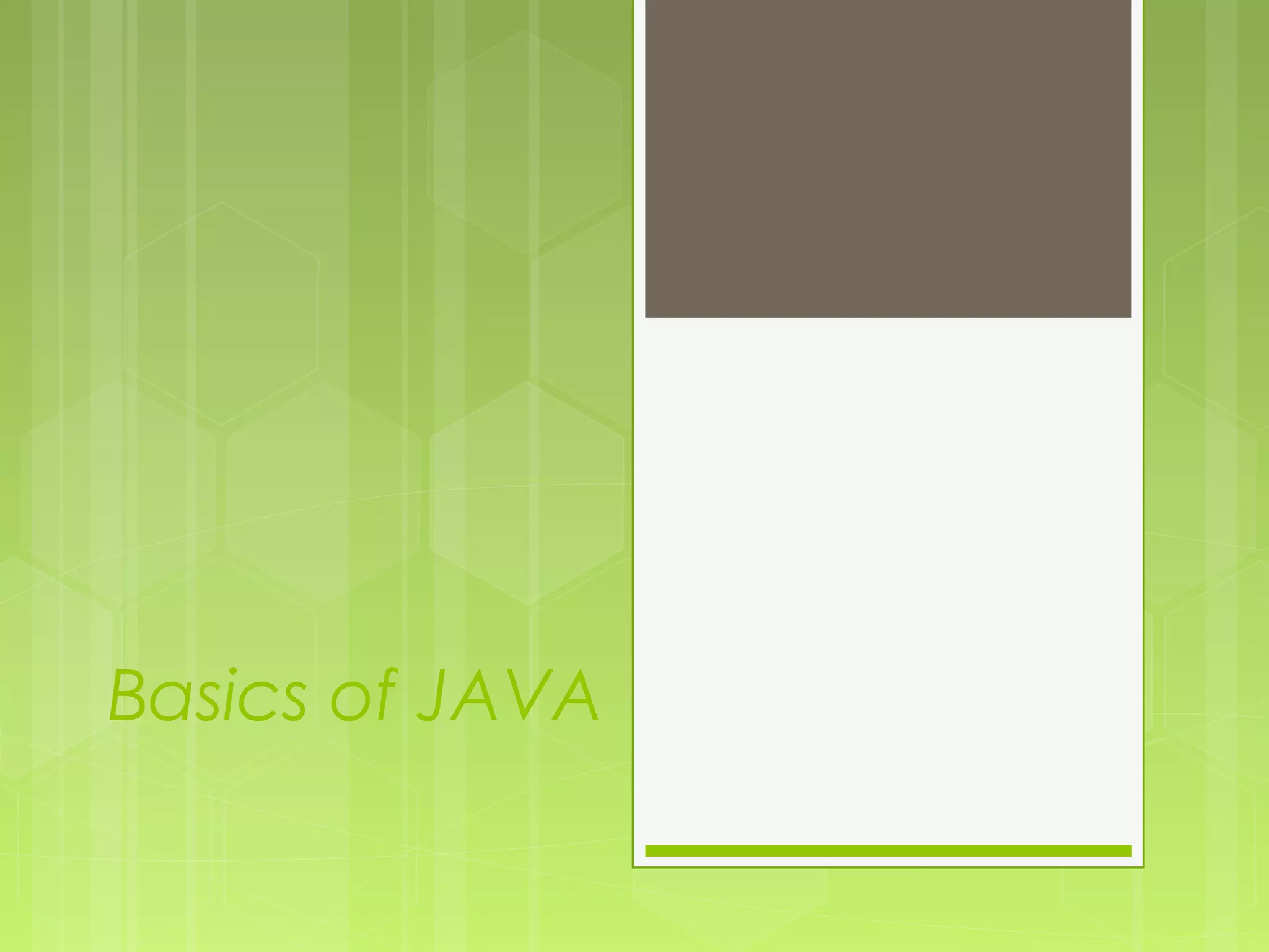 Basics Of Java 1 | Ppt