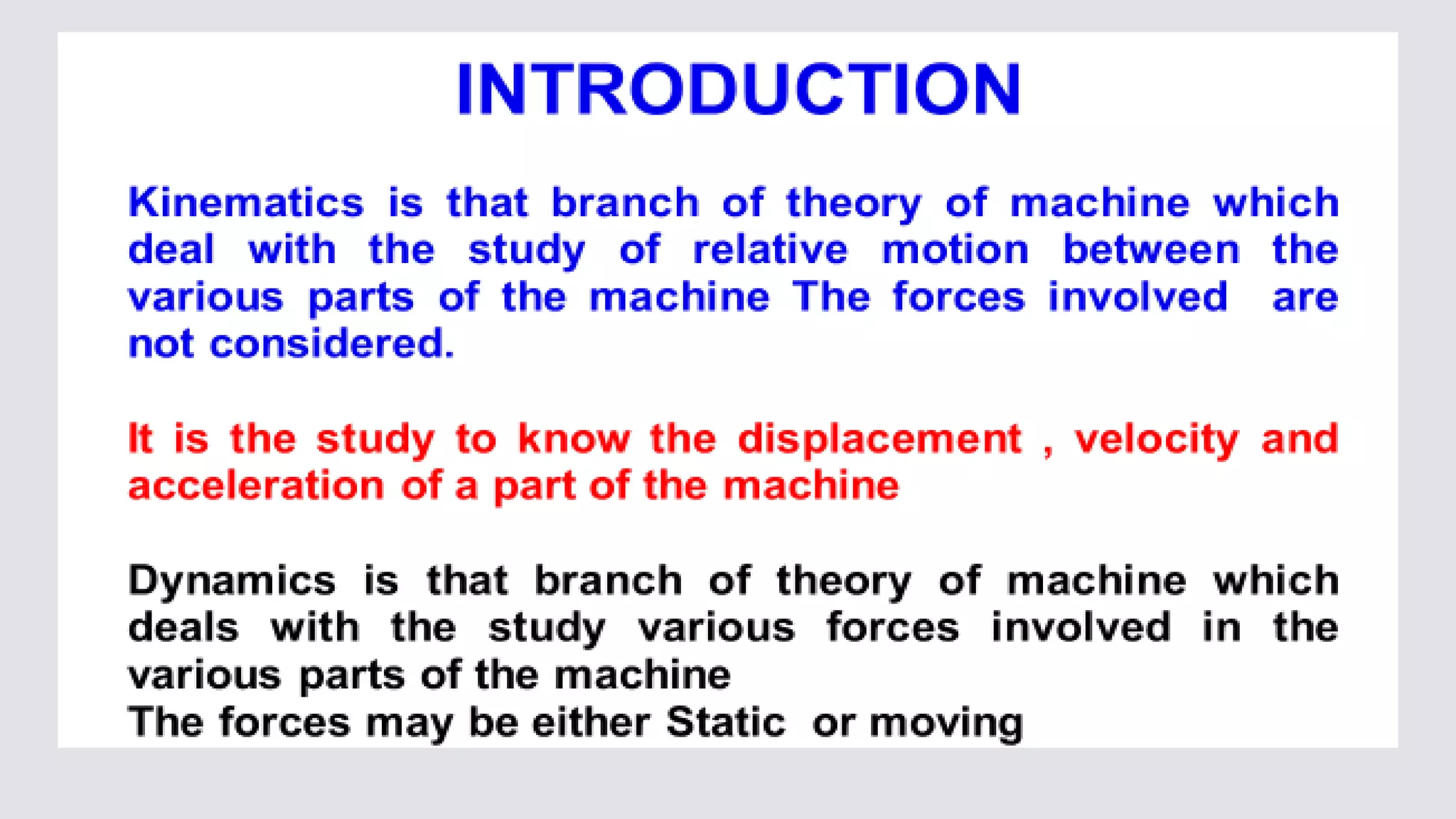 Basics of kinematics mechanism | PPT