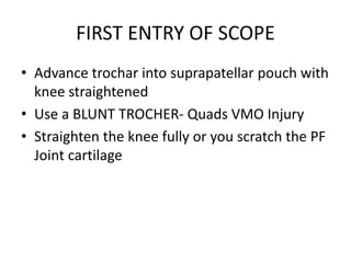 Basics of knee arthroscopy for the beginners | PPTX