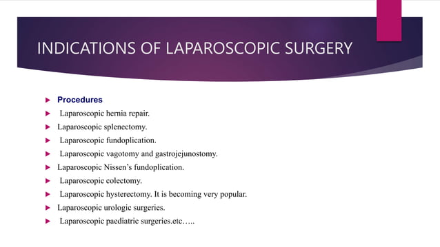 Basics of laparoscopic surgery.pptx | Digestive Disorders | Diseases ...