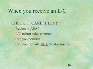Basics of letters of credit | PPT