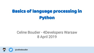 Basics of language processing in Python | PPT