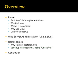 Linux and DNS Server | PPTX