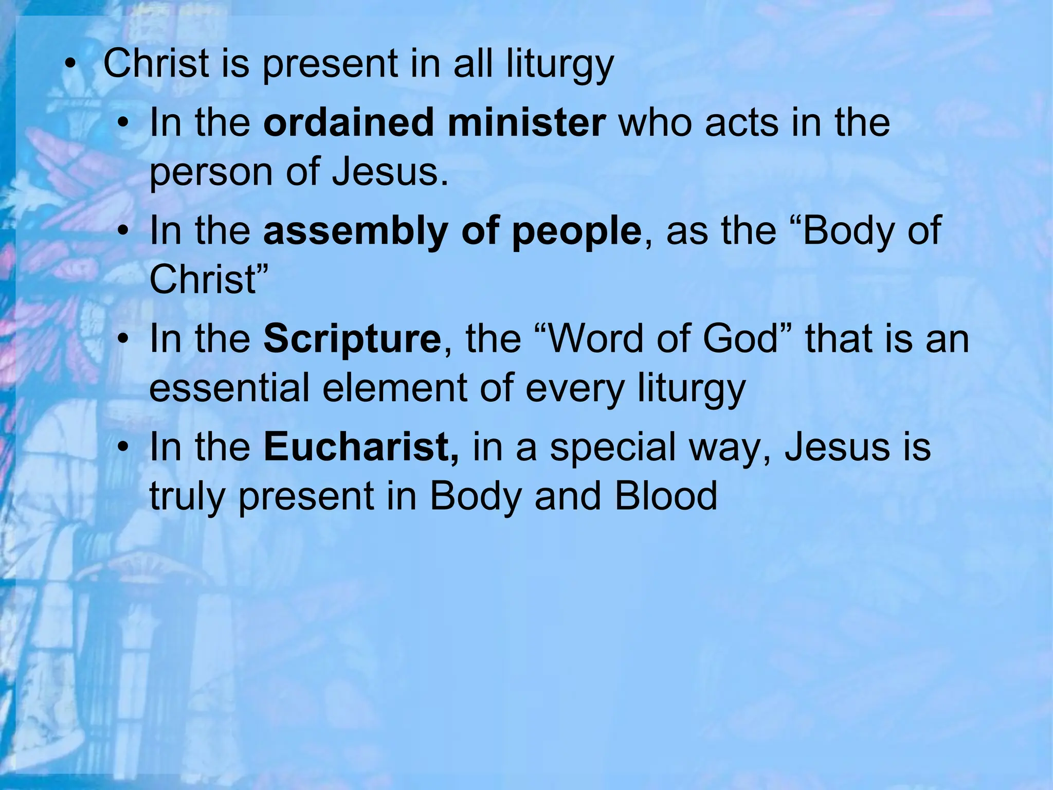 Basics of Liturgy for Lay Ministers.pptx | Christianity | Religion ...