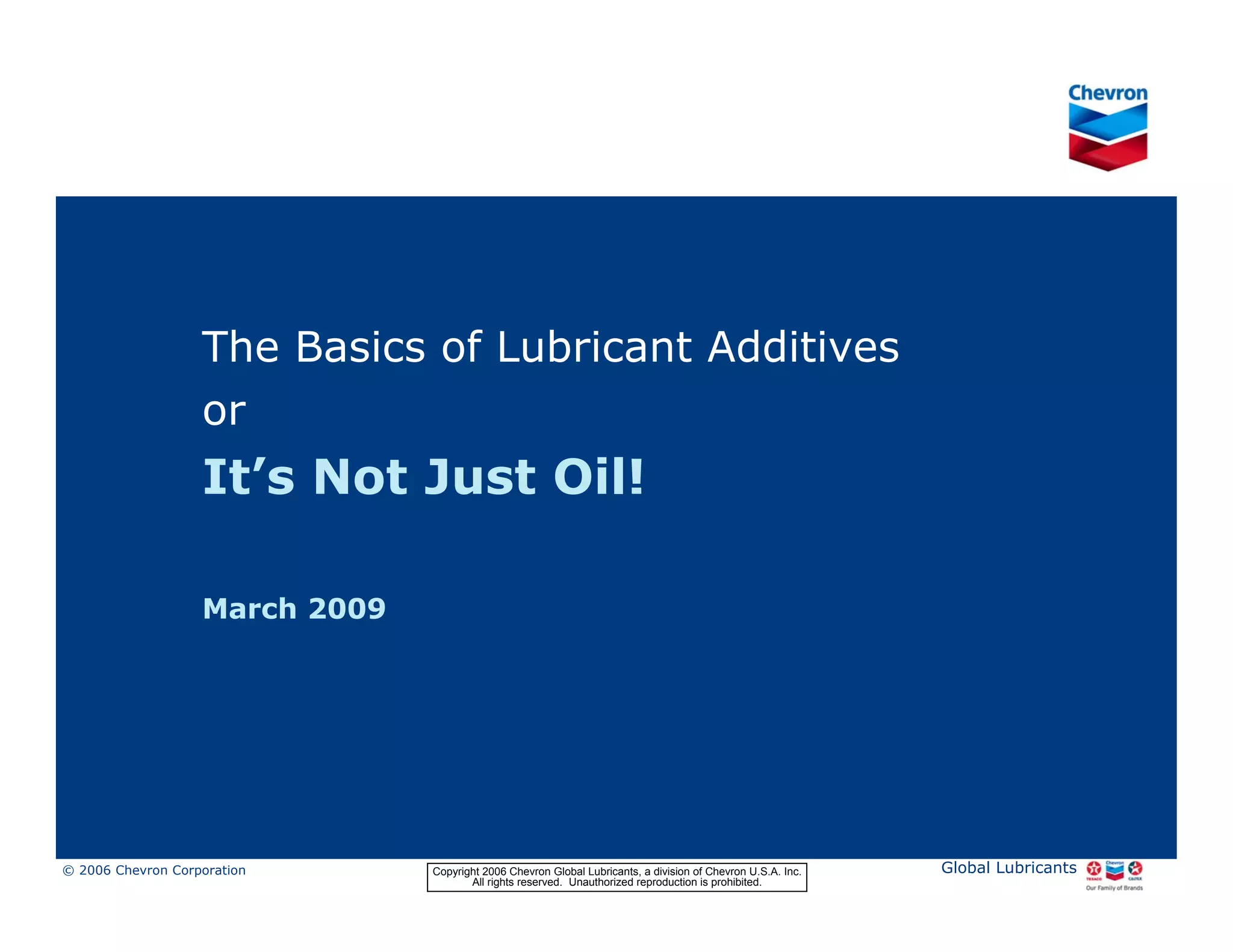 Basics of lubricant additives | PDF